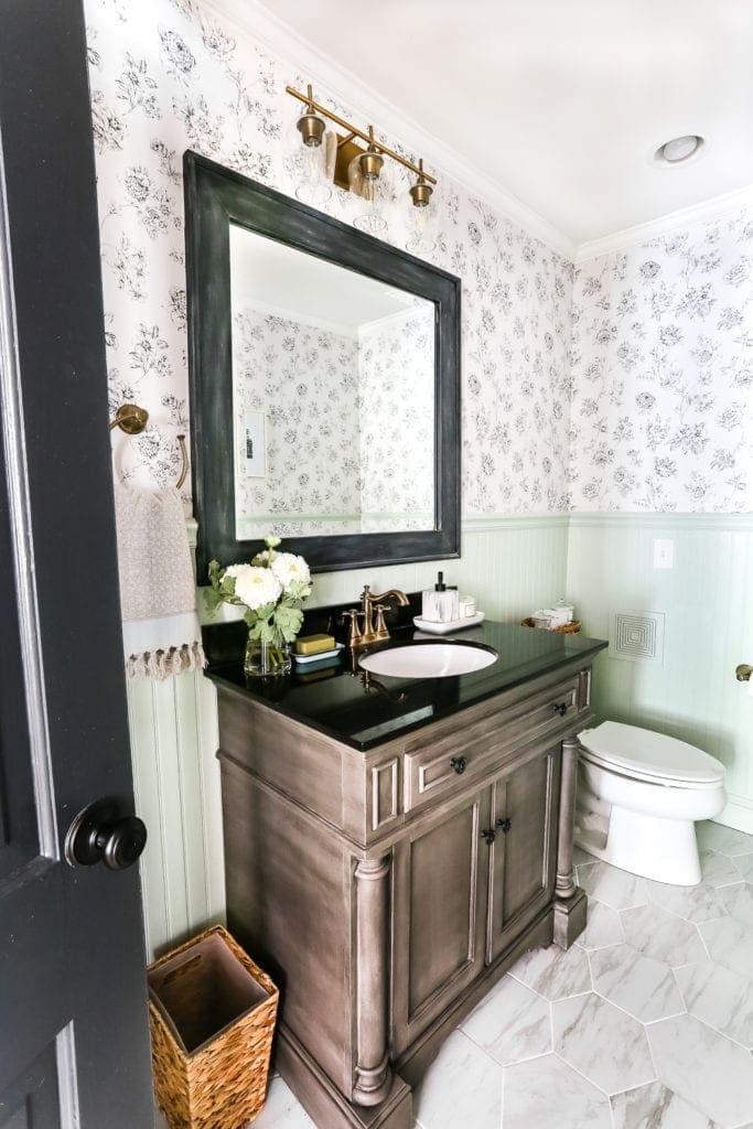 Aqua Meets Urban Powder Room Reveal - Bless'er House