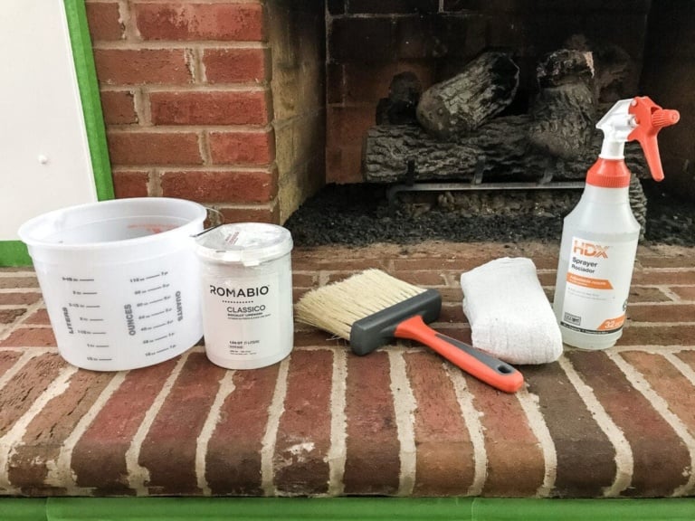 DIY Lime Washed Brick Fireplace - Easy Tutorial - Bless'er House