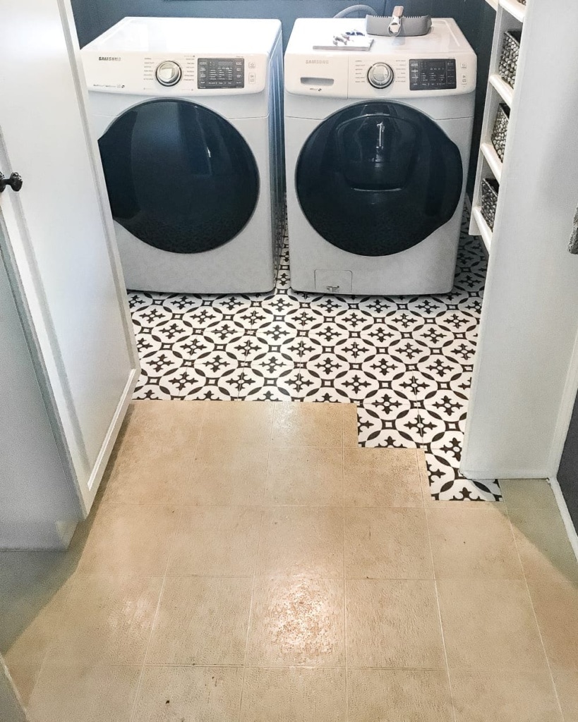 Easy DIY: How to Install Sheet Vinyl Flooring Over Tile - Bless'er House