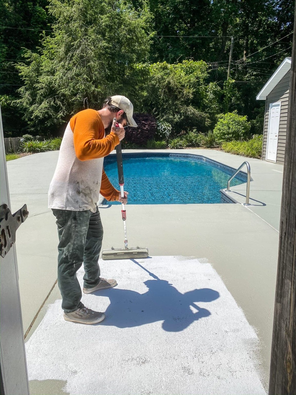 DIY Painted Concrete Pool Deck and Patio That Lasts! - Bless'er House