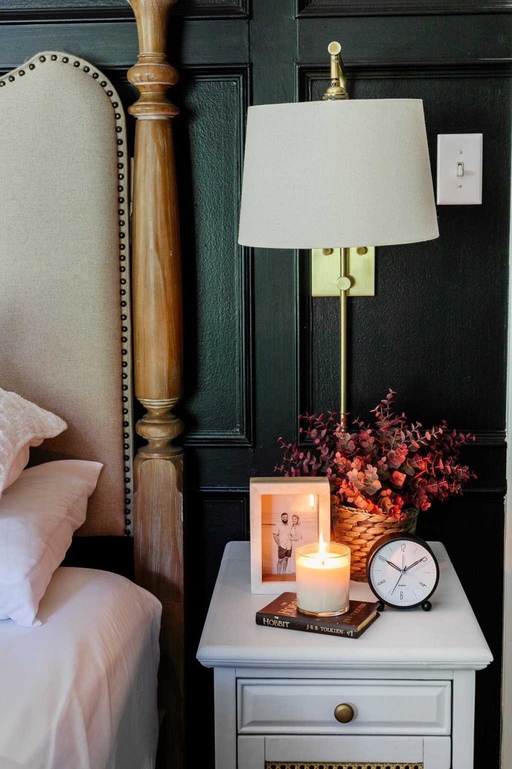 Simple Bedside Table Decor Ideas - Bless'er House