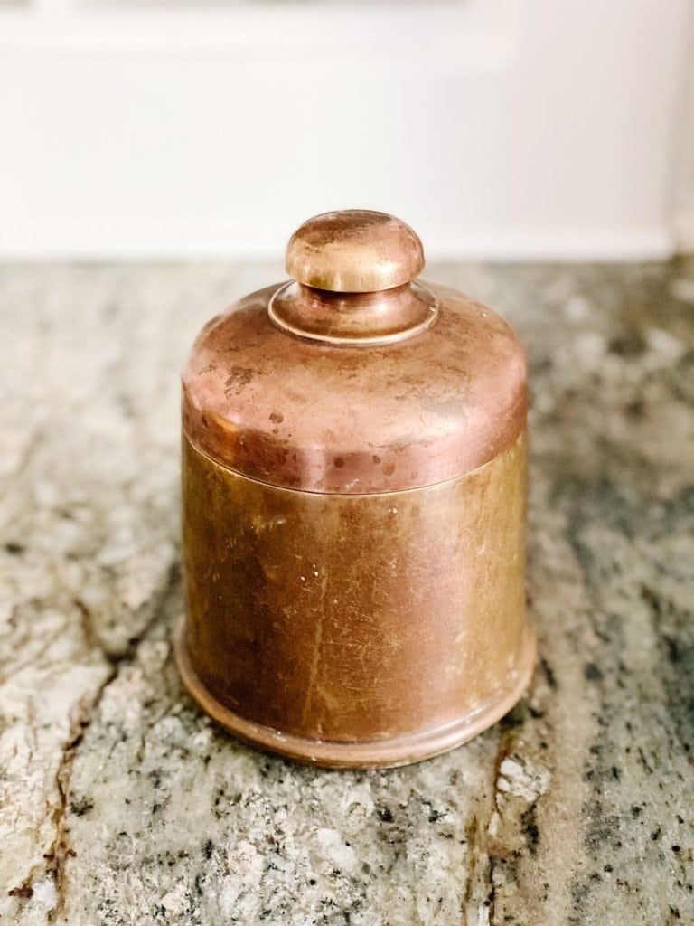 DIY Candle from a Thrifted Brass Canister - Bless'er House