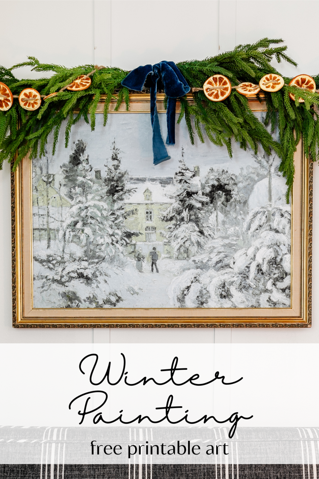 Winter Painting Free Art Printable to Frame Anywhere - Bless'er House