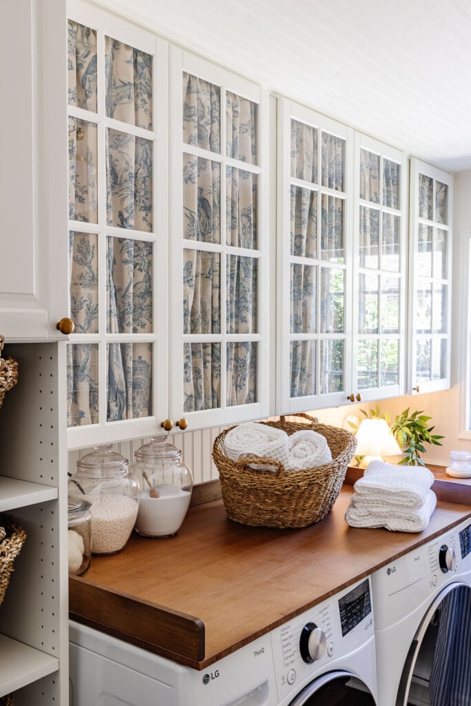 No Sew DIY Fabric Cabinet Doors That Hide Clutter in Style - Bless'er House